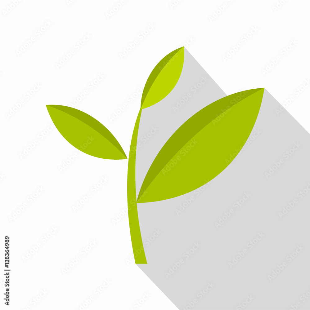 Tea plant icon. Flat illustration of tea plant vector icon for web ...