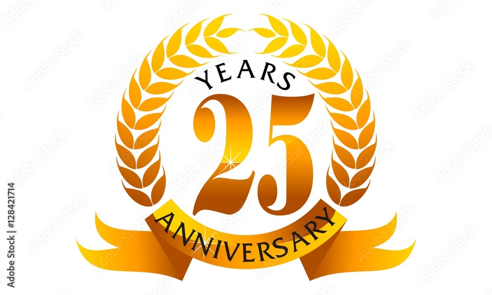 25 Years Ribbon Anniversary Stock Vector | Adobe Stock