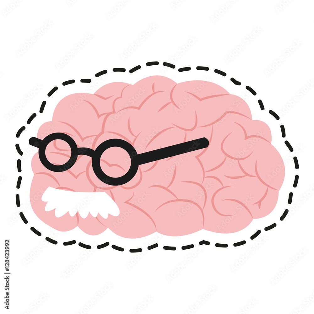 Brain cartoon icon. Big idea creativity genius and imagination theme ...