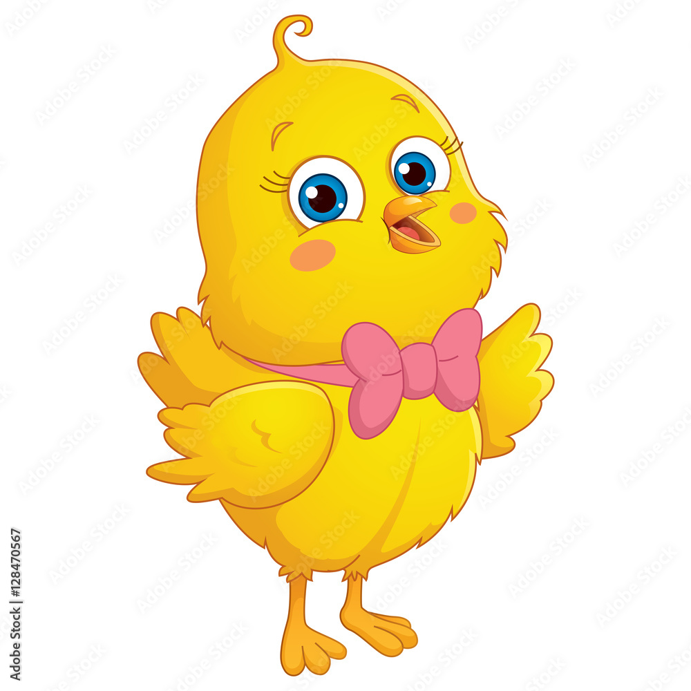 Vector Illustration Of Cartoon Chick Stock Vector | Adobe Stock