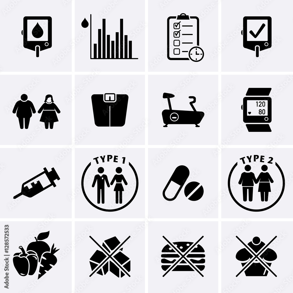 Vector de Stock Sick Icons set. FLU or Influenza symptoms icons ...