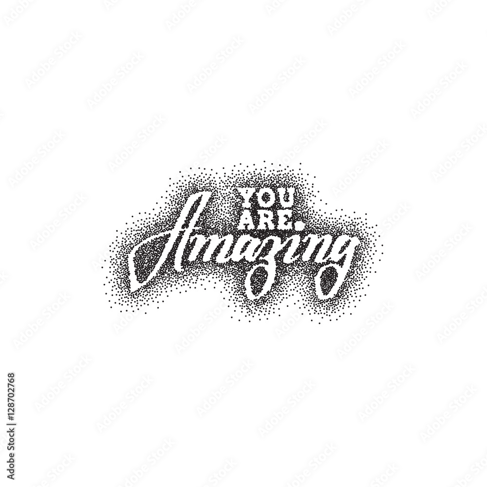 Amazing. Pointillism Calligraphy. Unique Custom Characters. Hand ...