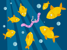 Golden Fish Chasing Free Stock Photo - Public Domain Pictures