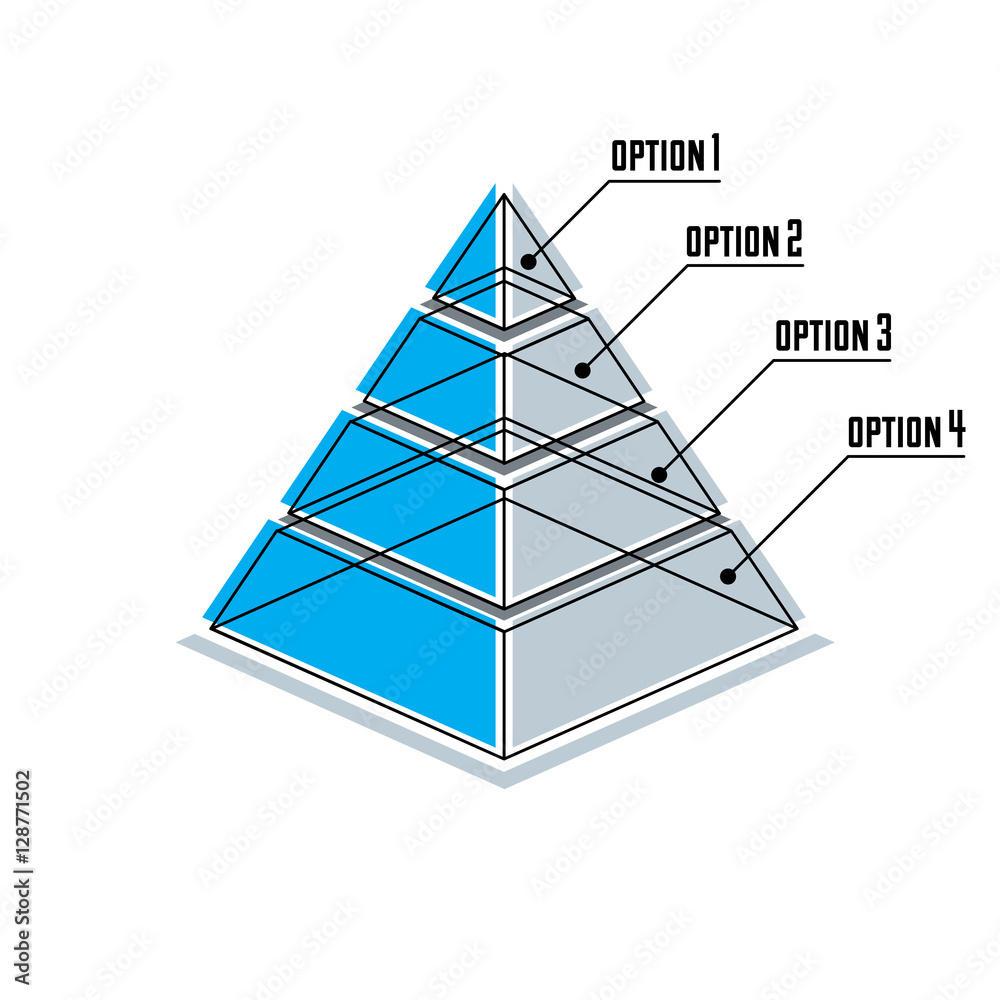 Infographics element, 3d layered pyramid, vector illustration. Stock ...