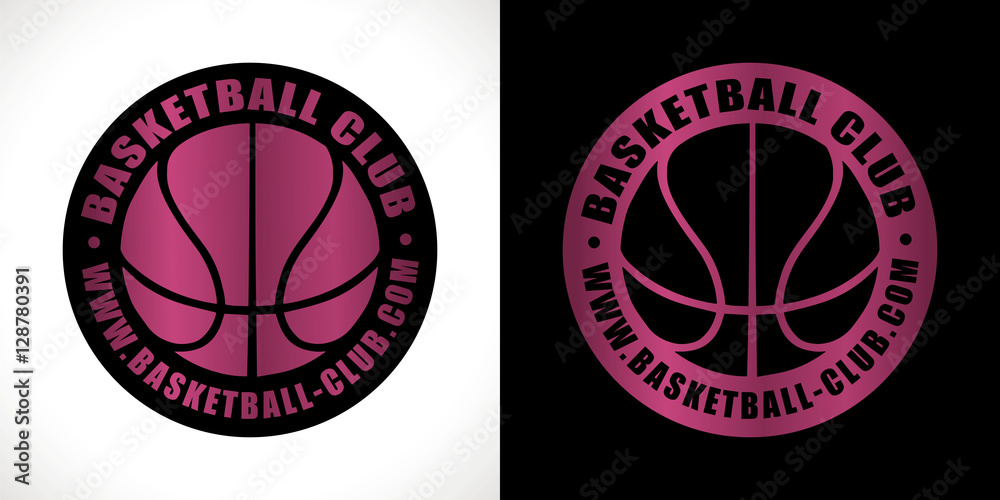 logo club basket sport rose métalique Stock Vector | Adobe Stock