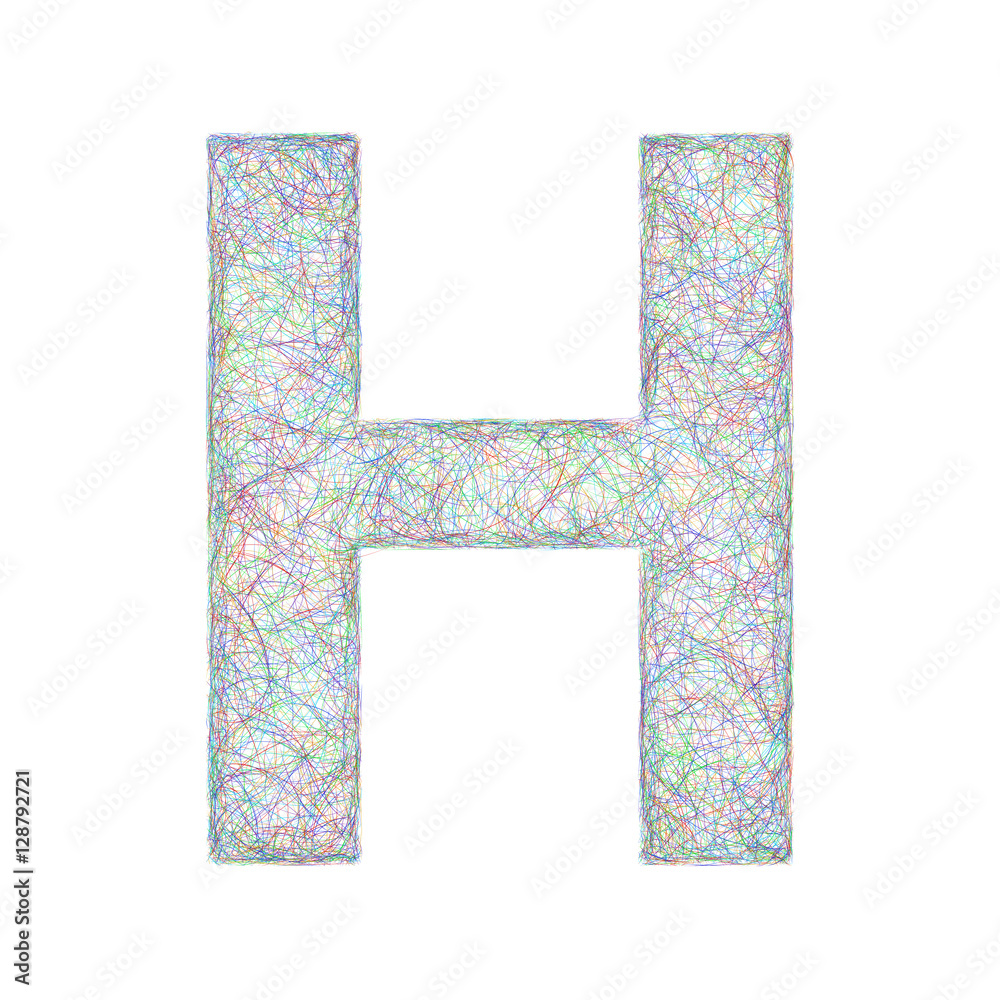 Colorful sketch font design - letter H Stock Vector | Adobe Stock