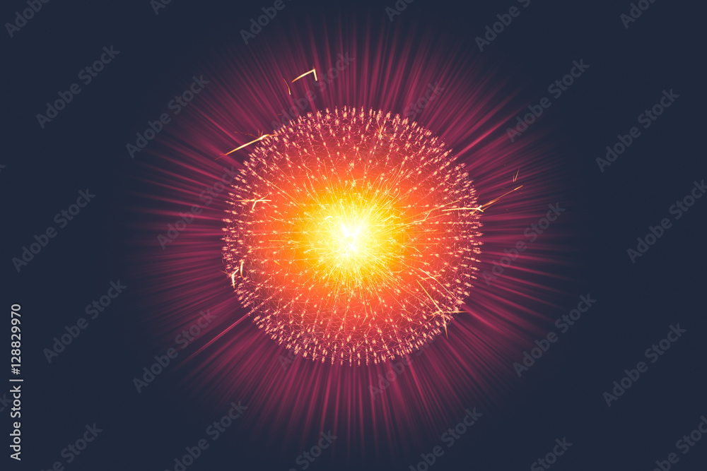 CG model structure form of Nucleus Atom Nuclear explode bomb emit x-ray ...