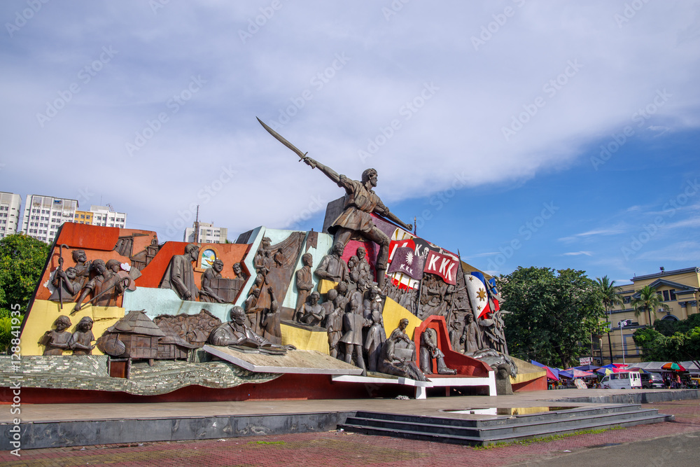 Bonifacio Monument at Manila City hall, Manila , Philippines Stock ...