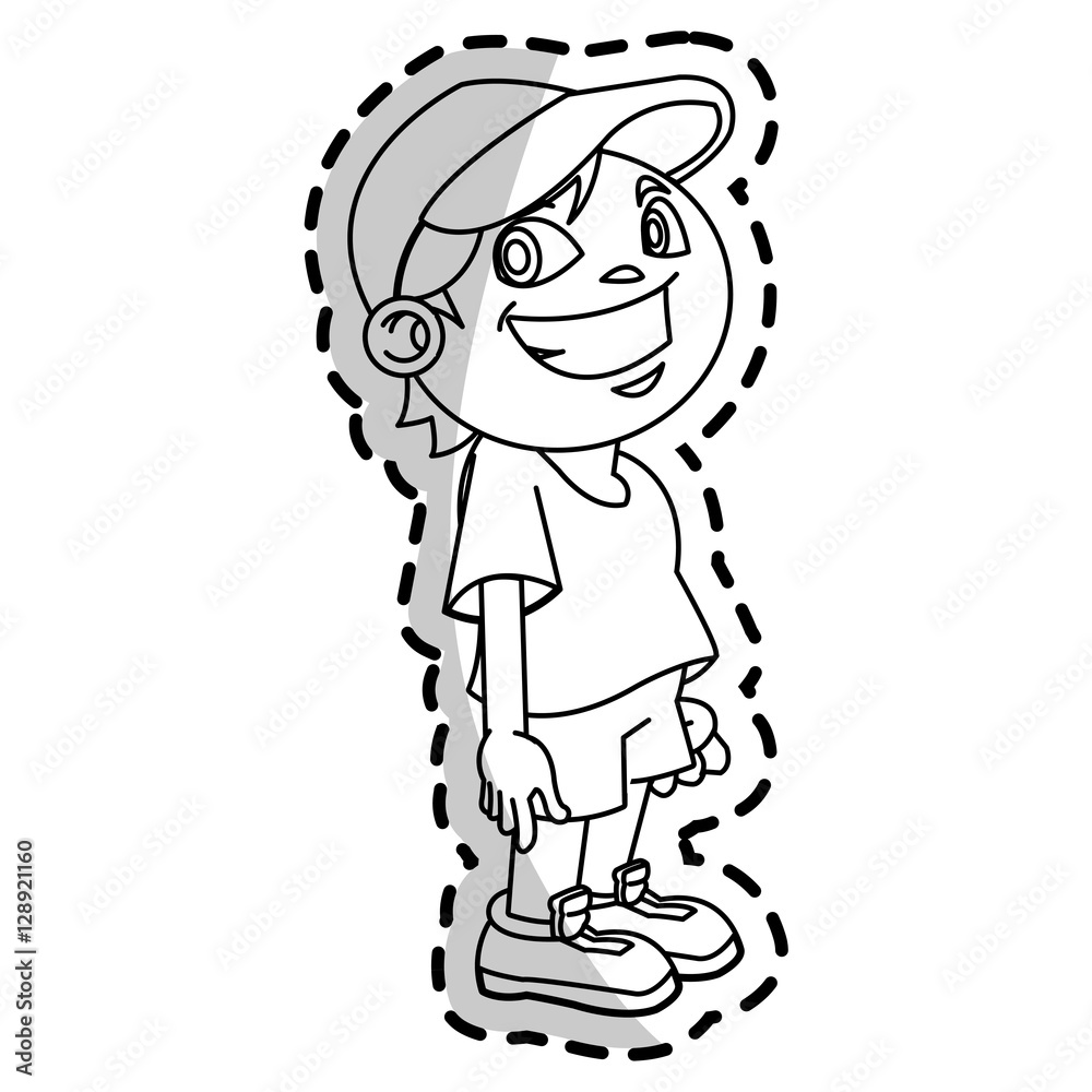 Boy cartoon icon. Kid childhood little and people theme. Isolated ...