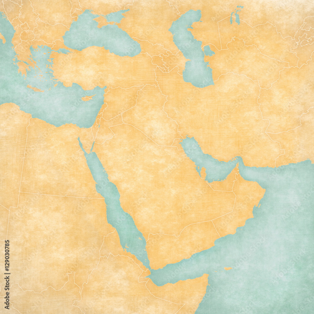 Map of Middle East - Blank map Stock Illustration | Adobe Stock