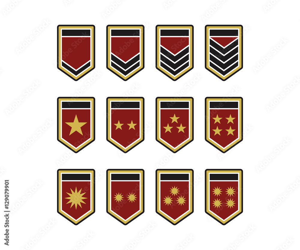 Army Shield Epaulets, Military Ranks and Insignia Stock Vector | Adobe ...