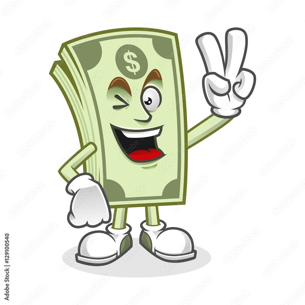 Peace Dollar bill mascot, Money character, Dollar cartoon Stock Vector ...