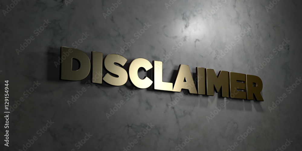Stock-Illustration „Disclaimer - Gold text on black background - 3D ...