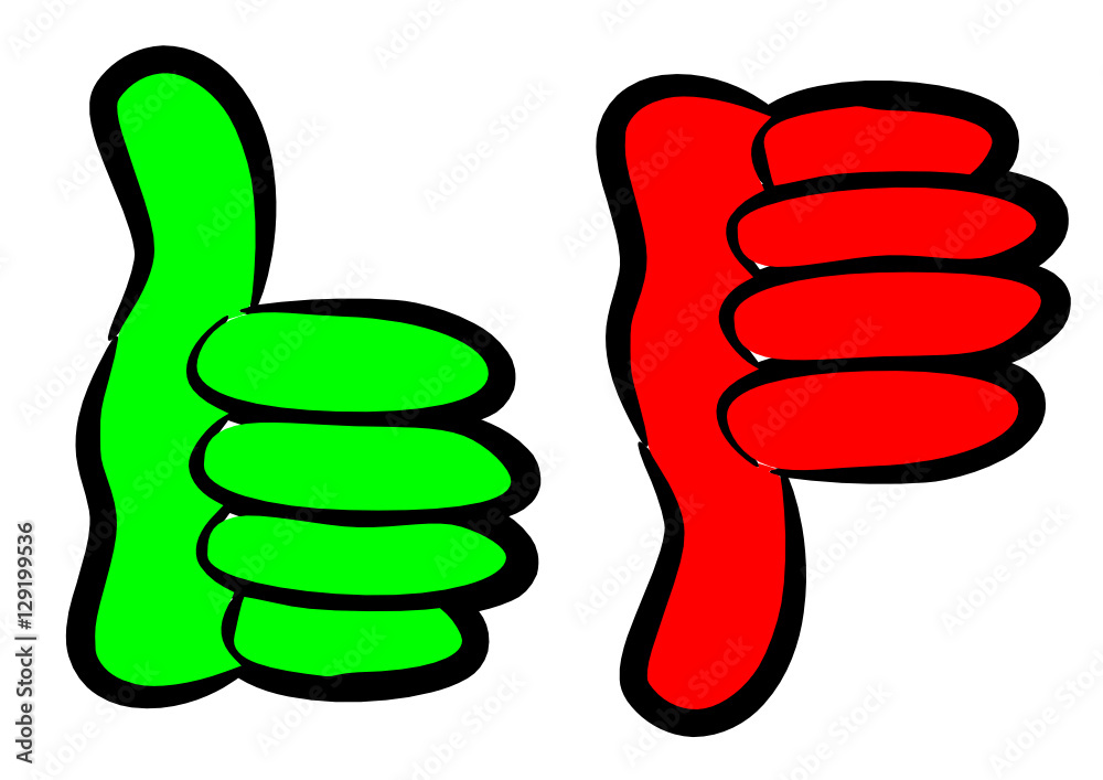Abstrakte Daumen hoch und runter Stock Vector | Adobe Stock