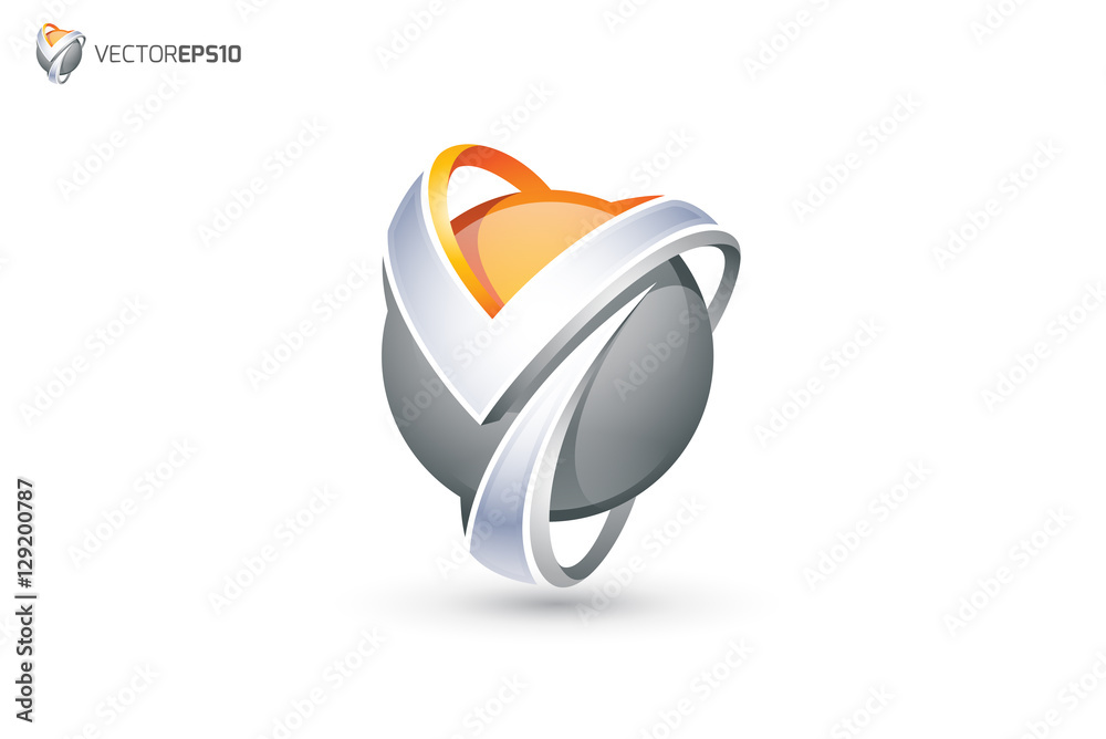 Abstract Letter Y Logo - 3D Sphere Logo Stock Vector | Adobe Stock