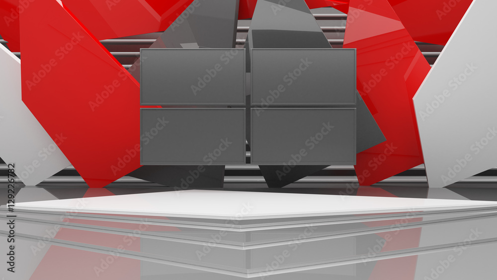 Virtual studio set 8K resolution, 3D rendering Stock Illustration ...