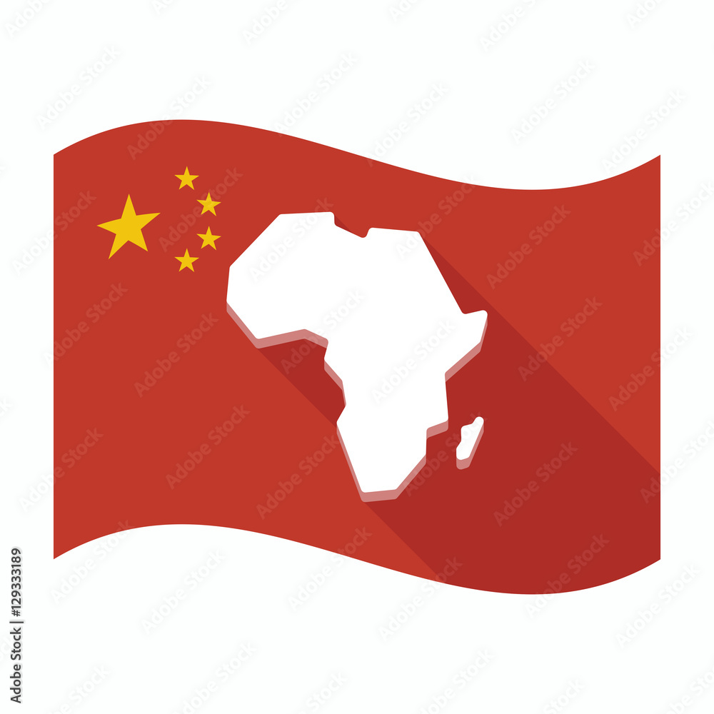 Isolated China flag with a map of the african continent Stock Vector ...