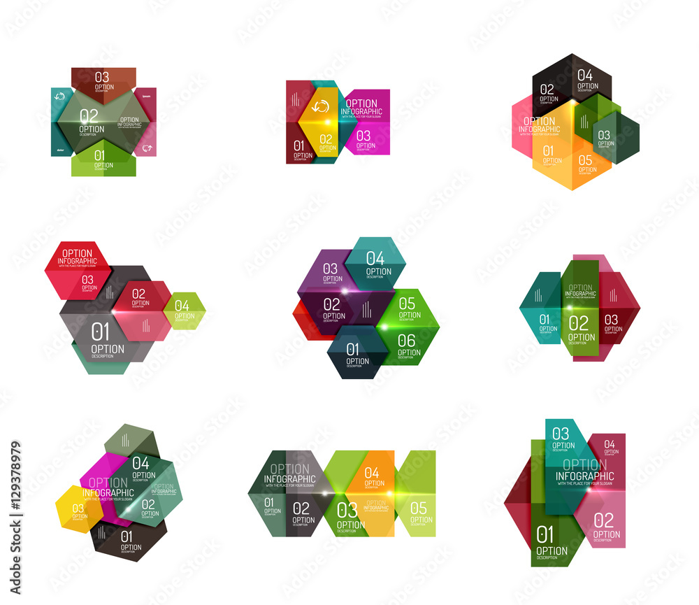 Hexagone infographic diagram templates Stock Vector | Adobe Stock