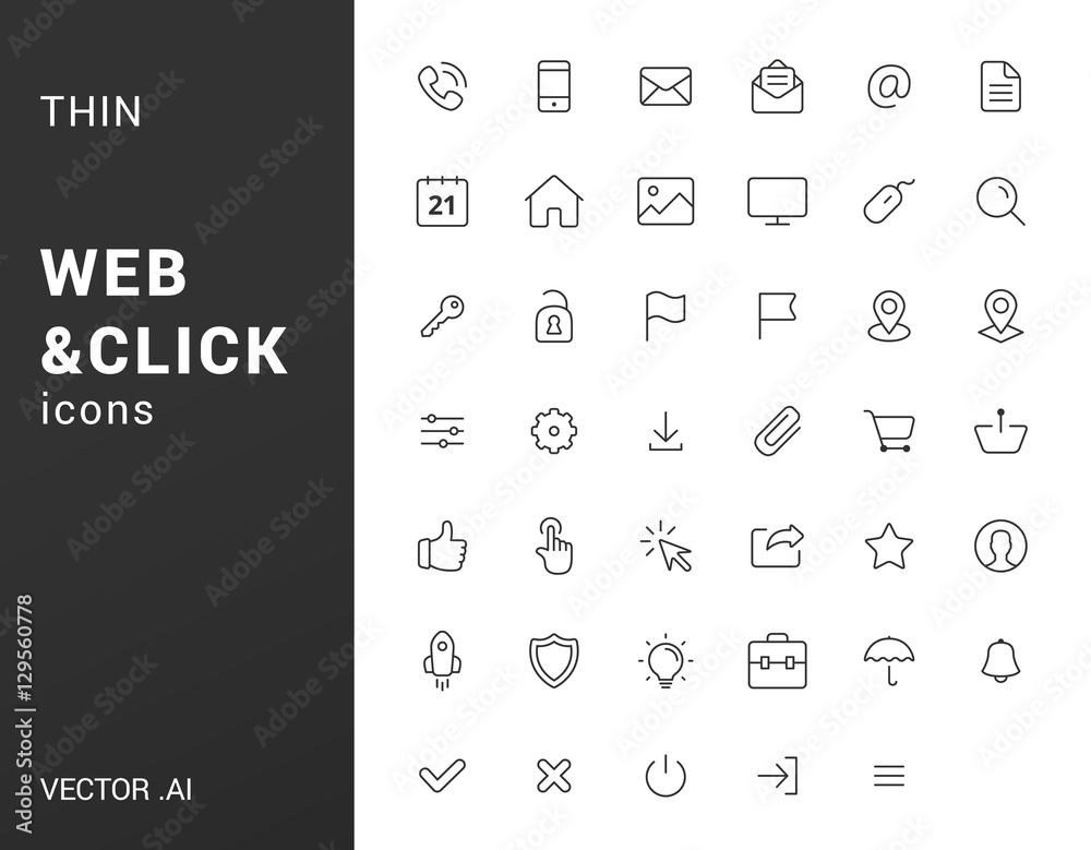 Vector de Stock Pack of line web icons. | Adobe Stock