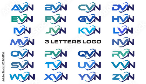 3 letters modern generic swoosh logo AVN, BVN, CVN, DVN, EVN, FVN, GVN ... 3 letters modern generic swoosh logo AVN, BVN, CVN, DVN, EVN, FVN, GVN ...