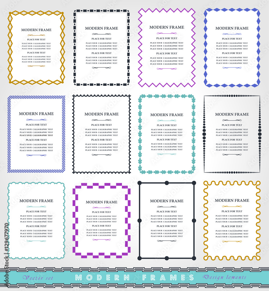 Vector Modern frames and borders set, Contemporary book covers Stock Vector | Adobe Stock