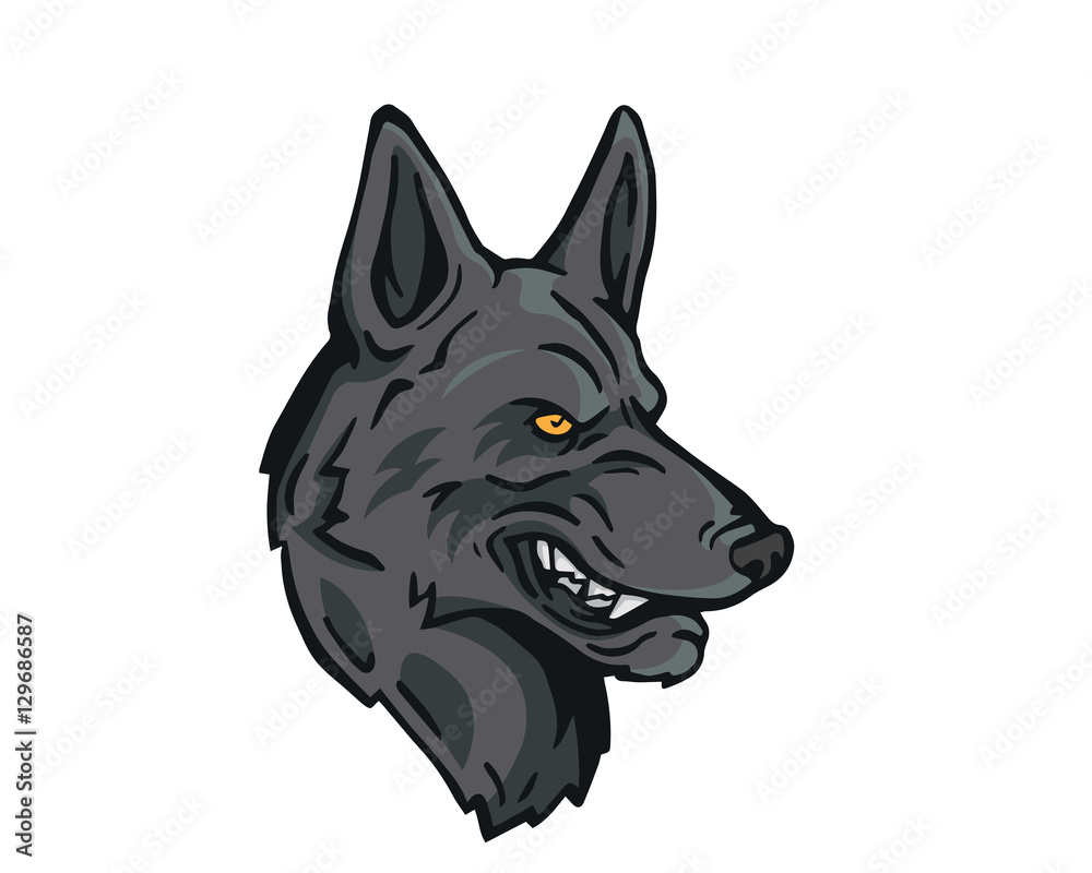 Angry Dog Breed Character Logo - German Shepherd Stock Vector | Adobe Stock