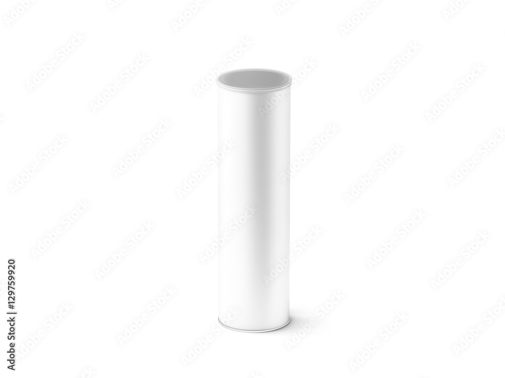 Blank white carton cylinder box mockup, isolated, 3d rendering. Clear ...