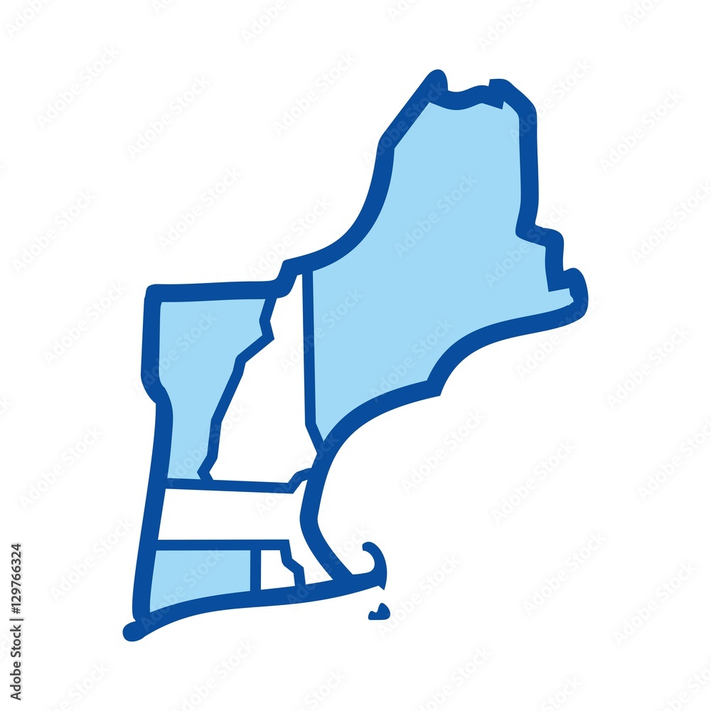 new england states map Stock Vector | Adobe Stock
