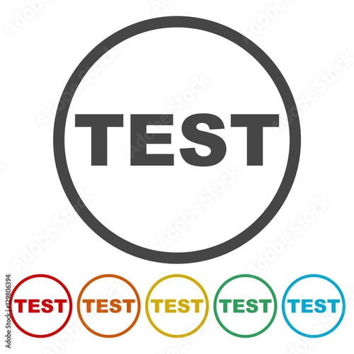 Test button, Test icon set - Buy this stock vector and explore similar ...