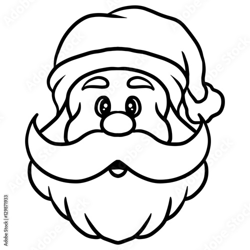 Santa Vector Line Art Stock Vector | Adobe Stock