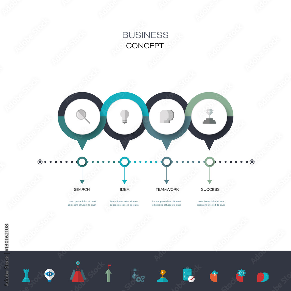 Vector infographics timeline design template with 3D paper label ...
