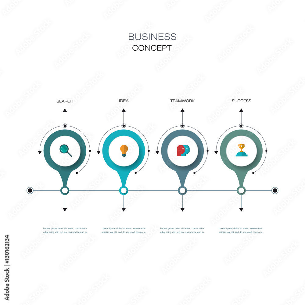 Vector infographics timeline design template with 3D paper label ...