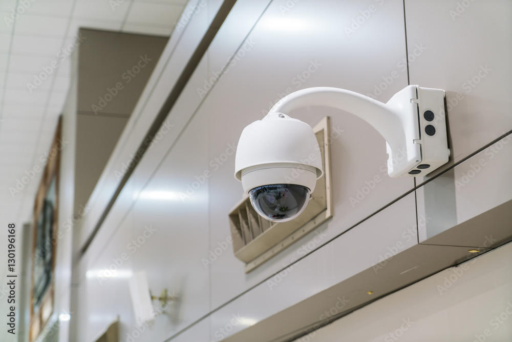CCTV Camera Operating inside at airport terminal . Stock Photo | Adobe ...