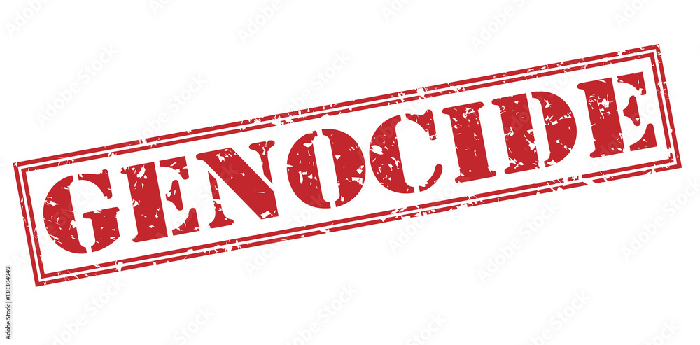 genocide red stamp on white background Stock Illustration | Adobe Stock