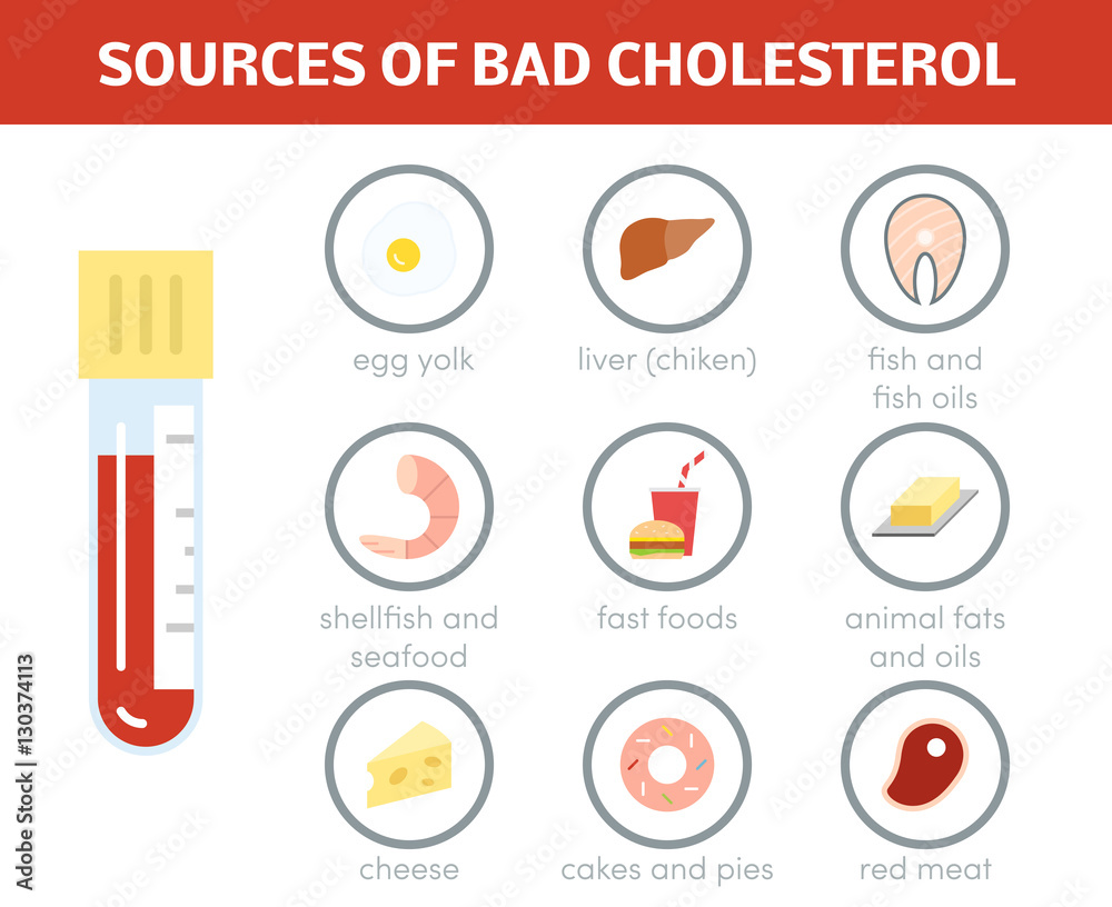 Sources of good cholesterol Stock Illustration | Adobe Stock