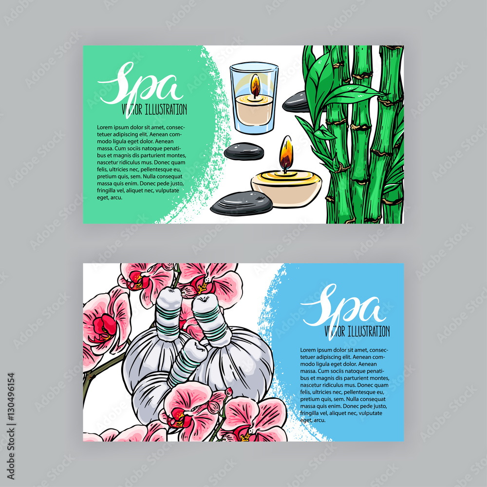Vector de Stock banners of spa accessories | Adobe Stock