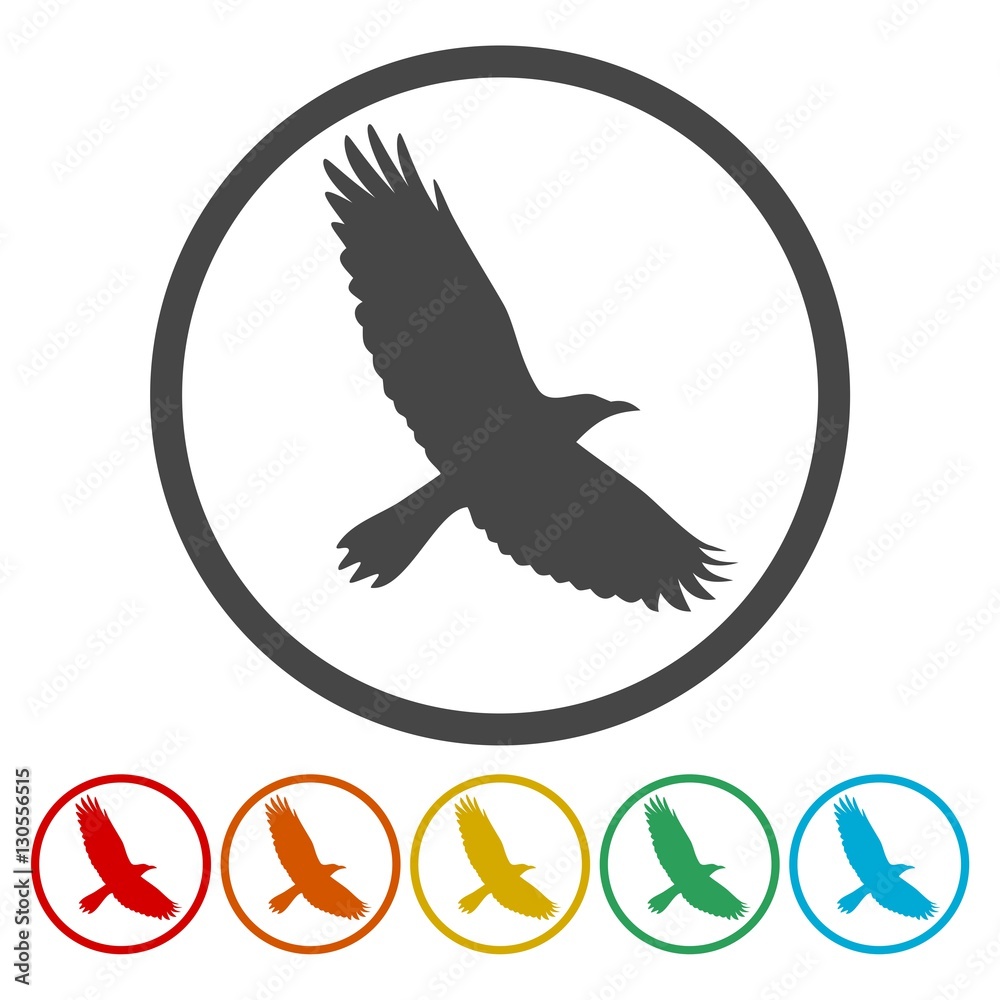 Crow icons set Stock Vector | Adobe Stock