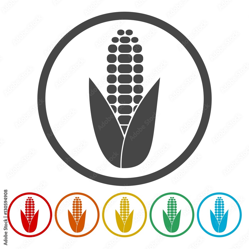 Corn symbol icons set Stock Vector | Adobe Stock