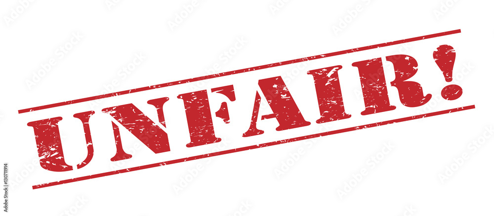 unfair! red stamp on white background Stock Illustration | Adobe Stock