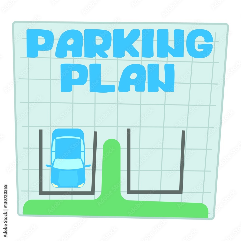 Parking plan icon. Cartoon illustration of parking plan vector icon for ...