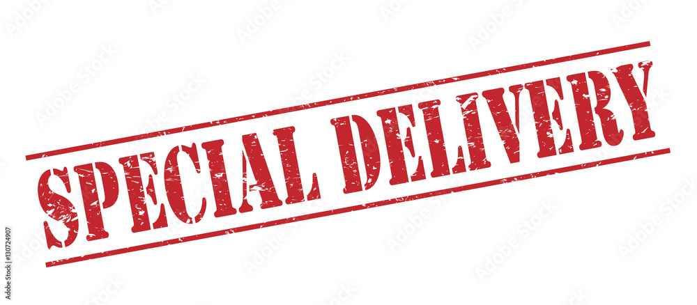 special delivery red stamp on white background Stock Illustration ...