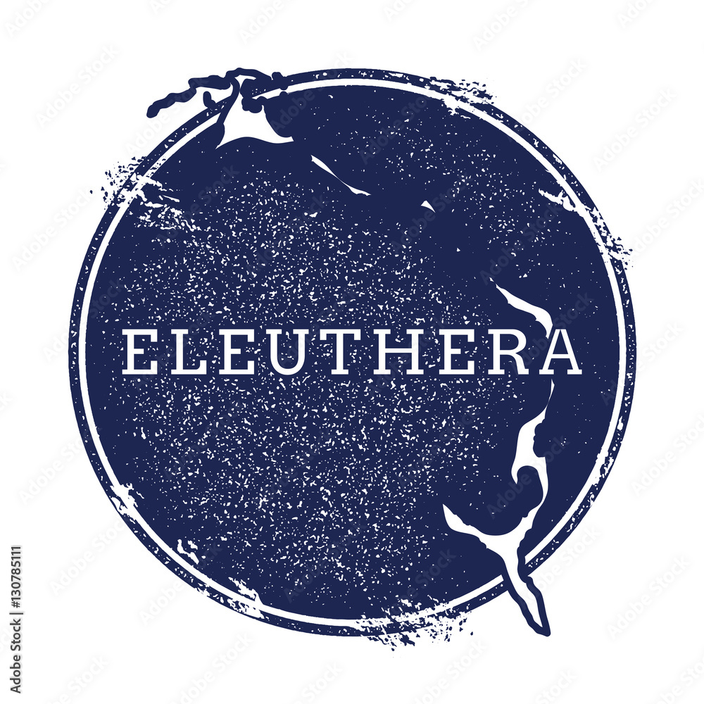 Eleuthera vector map. Grunge rubber stamp with the name and map of ...
