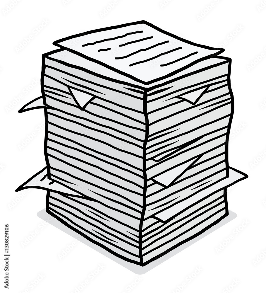 pile of used papers / cartoon vector and illustration, hand drawn style ...