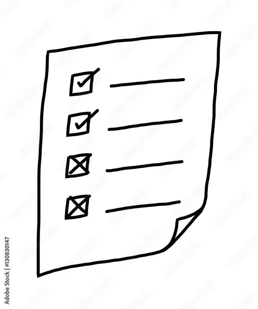 check box paper / cartoon vector and illustration, black and white ...
