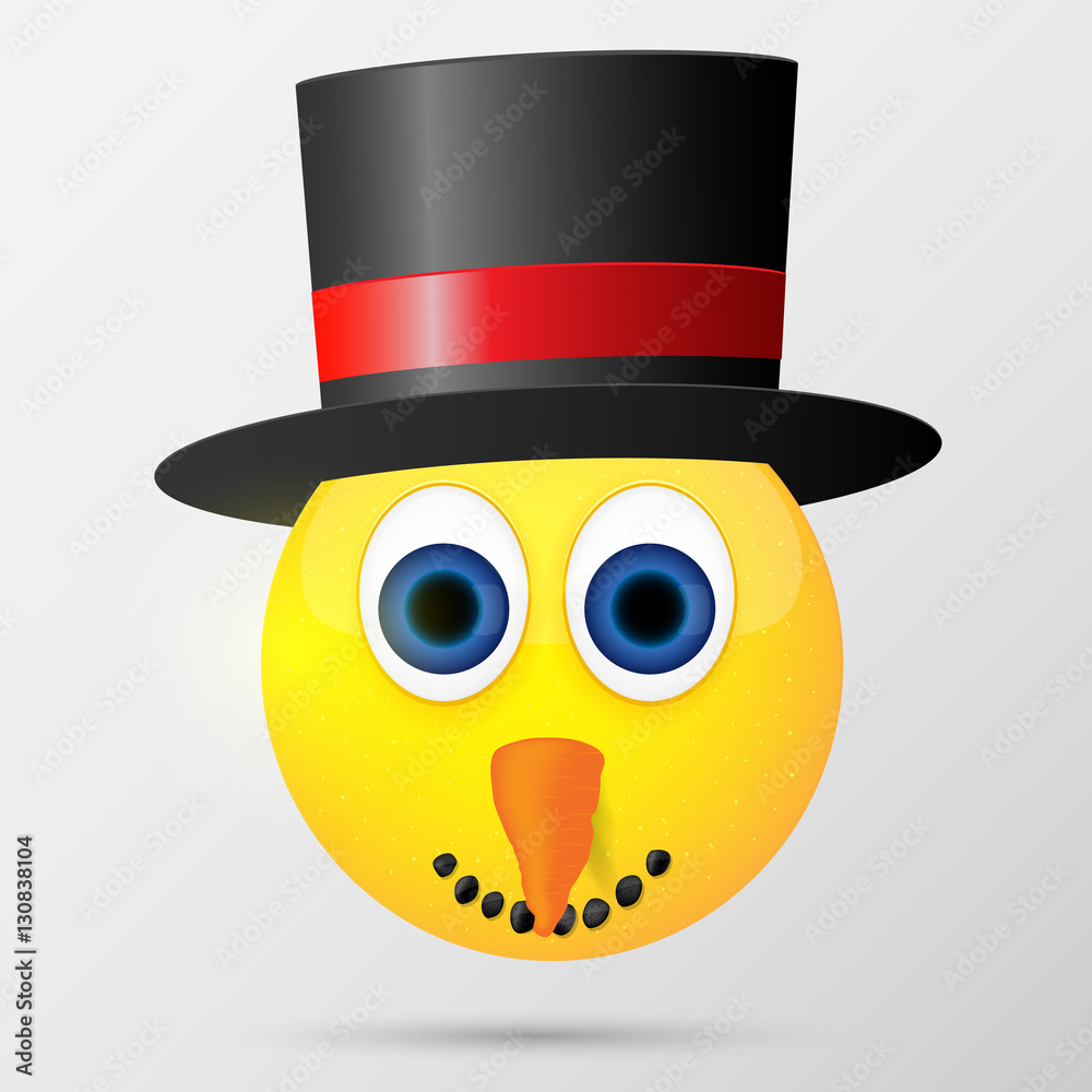 Snowman emoticon, emoji, smiley. Vector illustration. 素材庫向量圖 | Adobe Stock