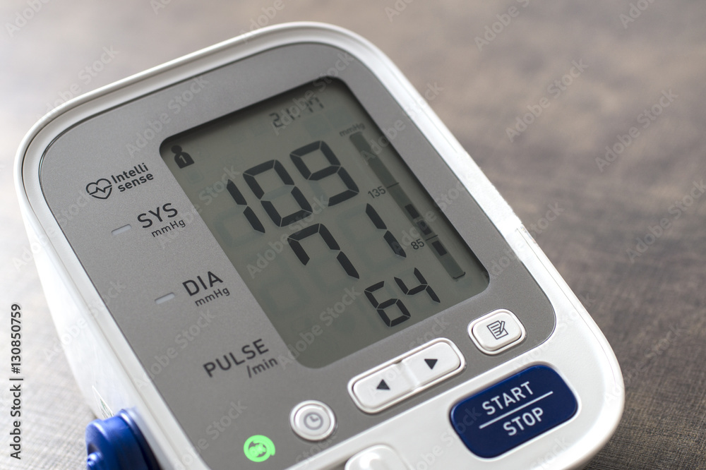Automatic digital blood pressure monitor Stock Photo | Adobe Stock