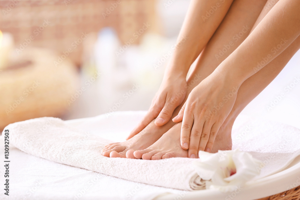 Female feet in spa salon, closeup Stock Photo | Adobe Stock