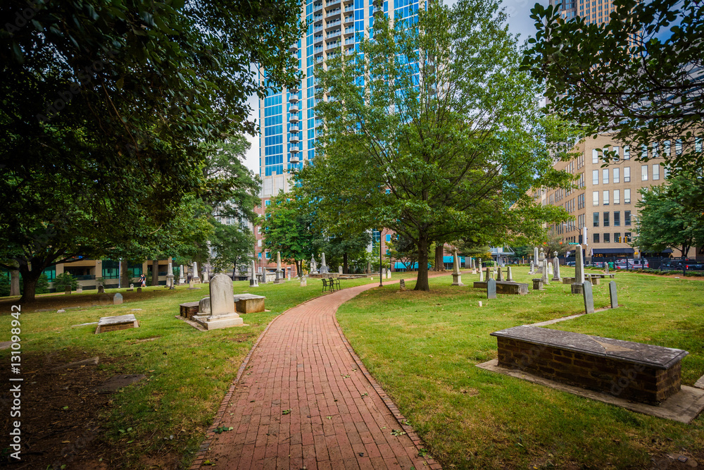 Cemetery in the historic Fourth Ward of Charlotte, North Carolin Stock ...