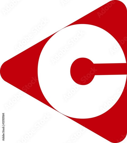 Letter c rounded triangle - Shape red logo design Stock Vector | Adobe ...