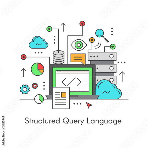 Vector Icon Style Illustration Logo of Structured Query Language SQL ...